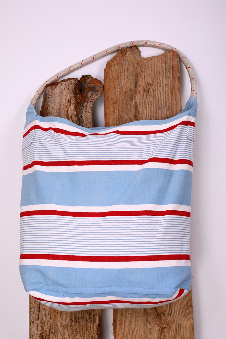 An Extra Large Beach Bag, Handmade From Recycled Fabrics, Double ...