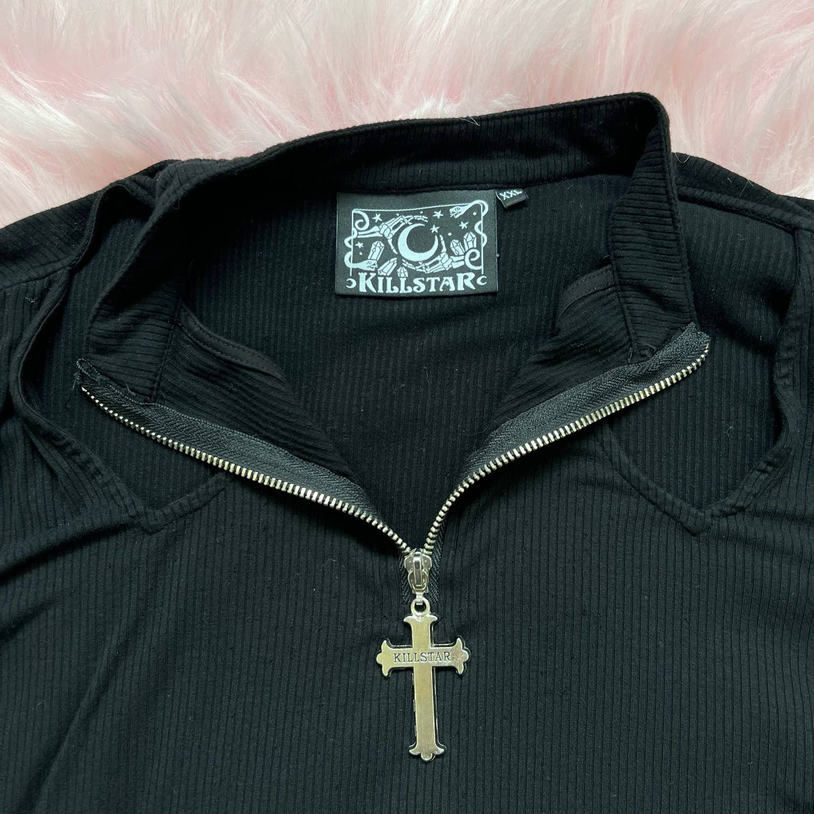 KILLSTAR Cross Zip Top With Cutouts - Etsy