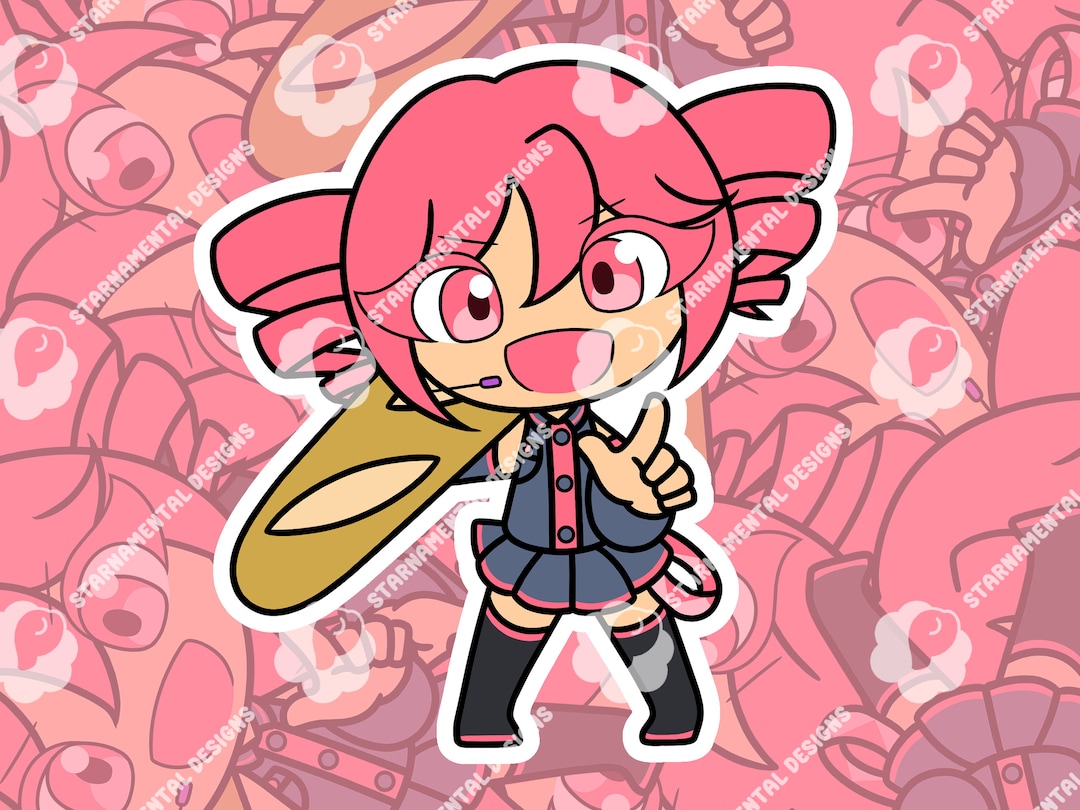 Kasane Teto Utauloid 3" Vinyl Laminated Sticker | Magenta Pink Kawaii ...