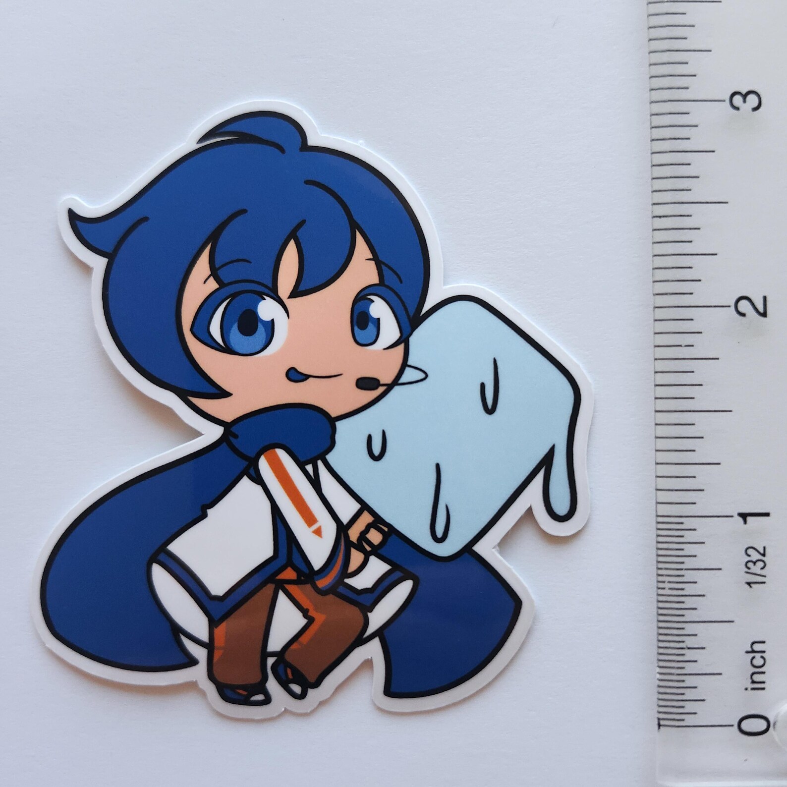 Kaito Vocaloid 3 Vinyl Laminated Sticker Blue Kawaii Cute Anime Boy ...