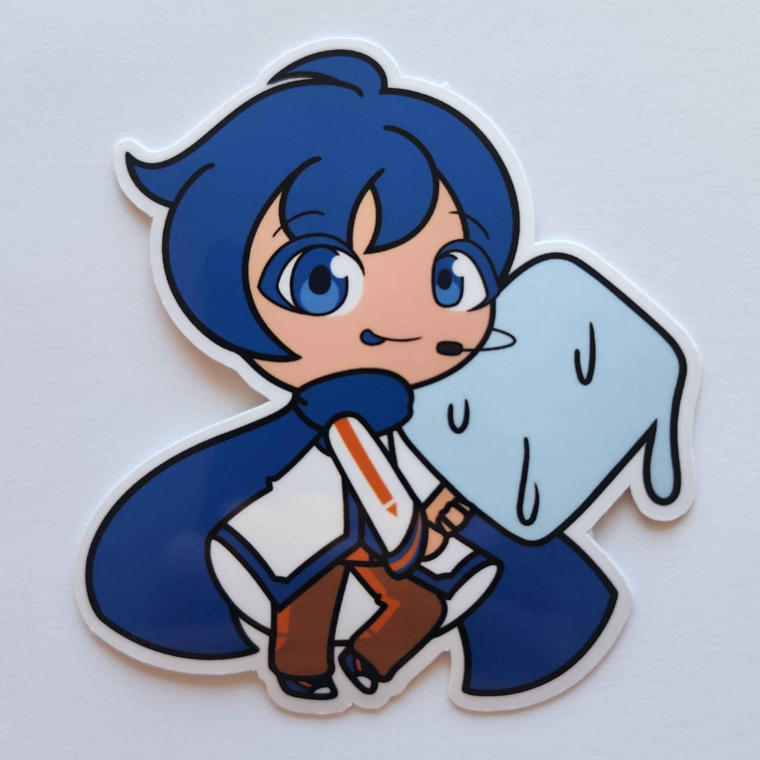 Kaito Vocaloid 3 Vinyl Laminated Sticker Blue Kawaii Cute Anime Boy ...