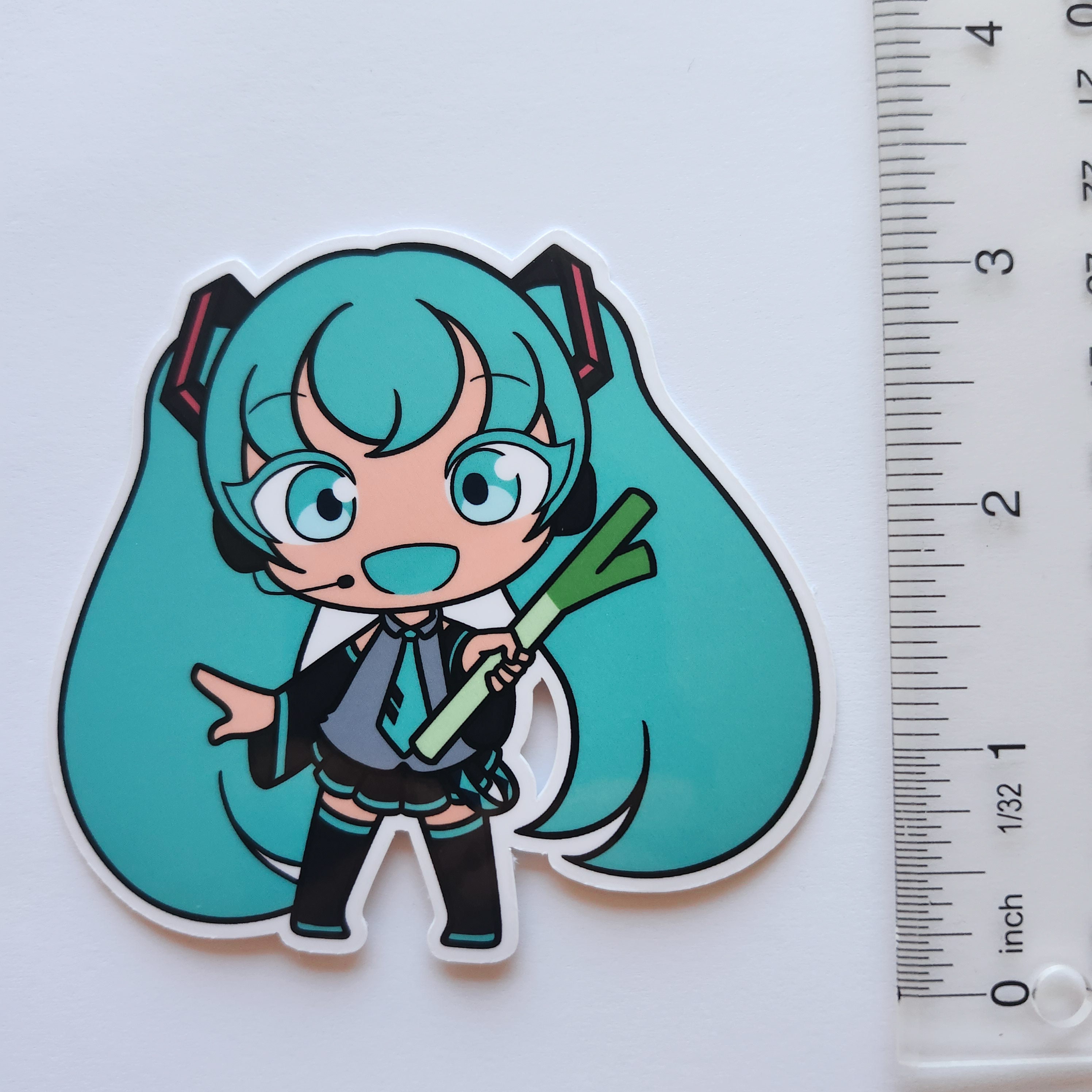 Hatsune Miku Vocaloid 3" Vinyl Laminated Sticker | Turquoise Cute ...