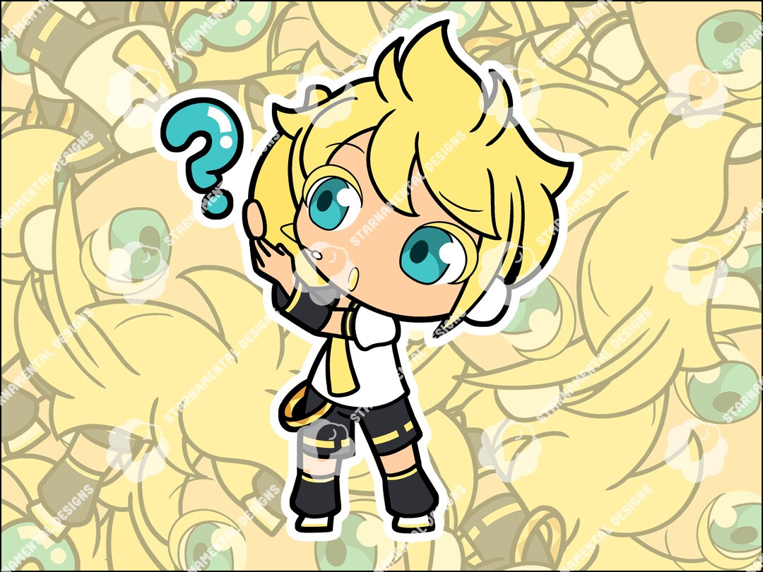 Kagamine Len Vocaloid 3" Vinyl Laminated Sticker | Yellow Cute Kawaii ...