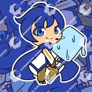 Kaito Vocaloid 3" Vinyl Laminated Sticker | Blue Kawaii Cute Anime Boy ...