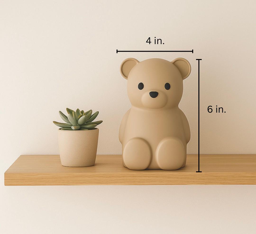 Neutral Silicone Teddy Bear Coin Bank for Kids, Baby, and Toddler ...