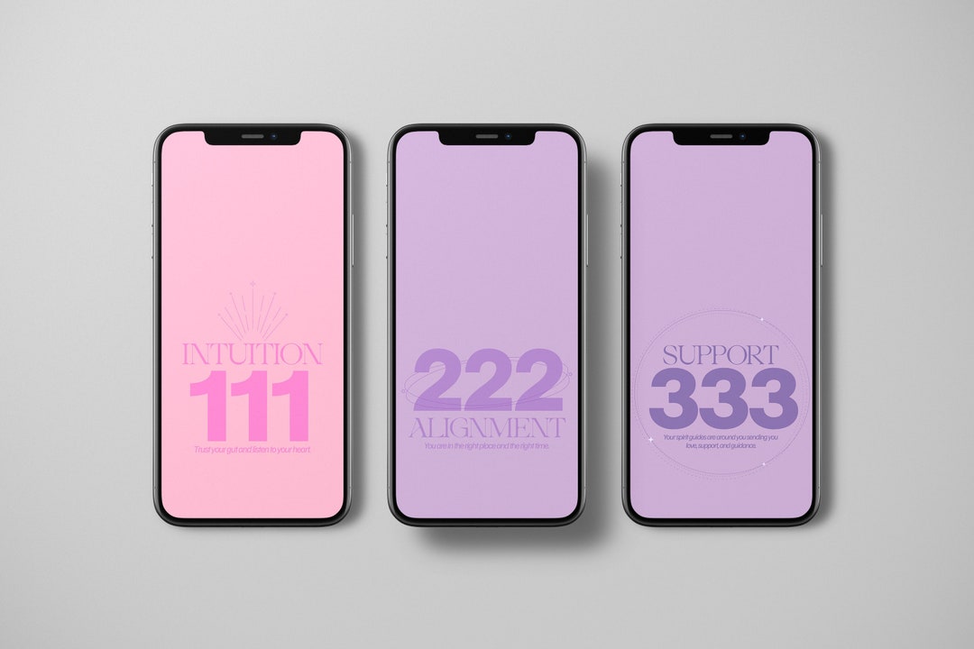 9 Minimal Angel Number Phone Wallpapers, Pastel Aesthetic Angel Number ...