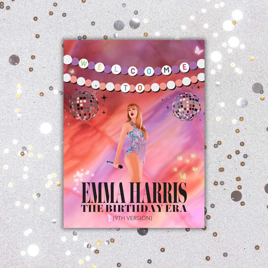 Swiftie Birthday Era Sign: Customizable Party Poster (digital Download ...