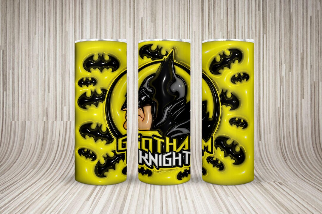 3D Inflatable Puff Super Heros Bat Cartoon 20 Oz Skinny Tumbler ...