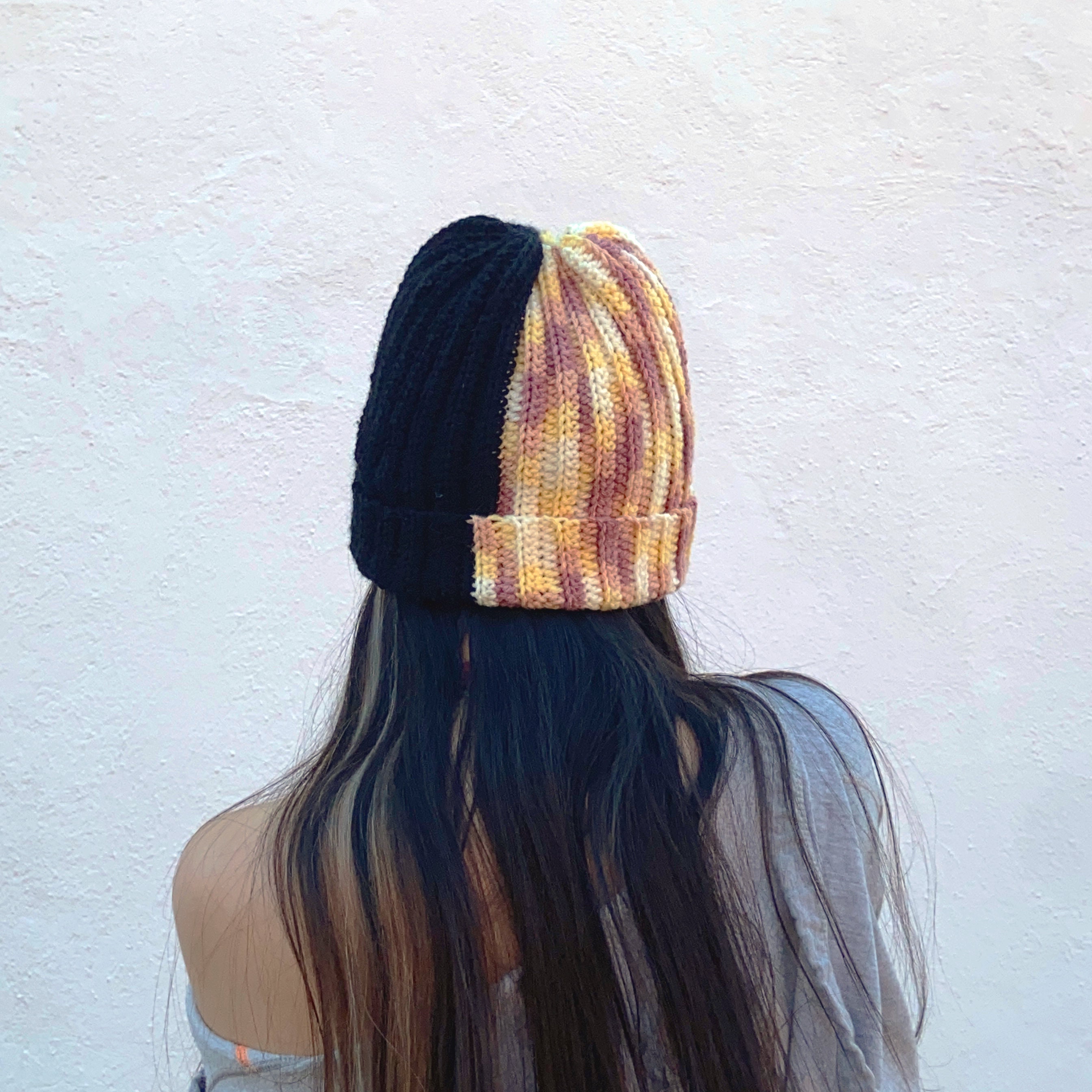 Split Beanie Crochet Chunky Knit Look - Etsy