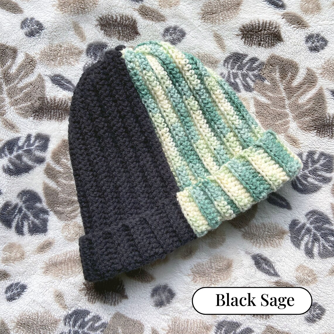 Split Beanie Crochet Chunky Knit Look - Etsy