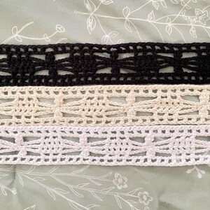 Crochet 35mm Film Skinny Scarf - Black, Cream, White - Etsy