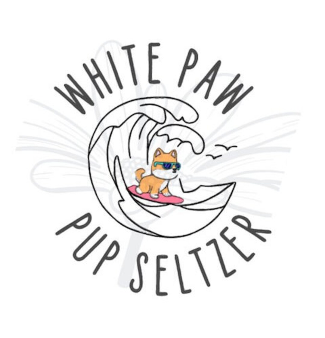 White Paw Pup Seltzer 1 PNG 1 JPEG 1 PDF File Dog Stickers Cute Dogs - Etsy
