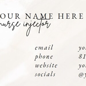 Nurse Injector Business Card - Etsy