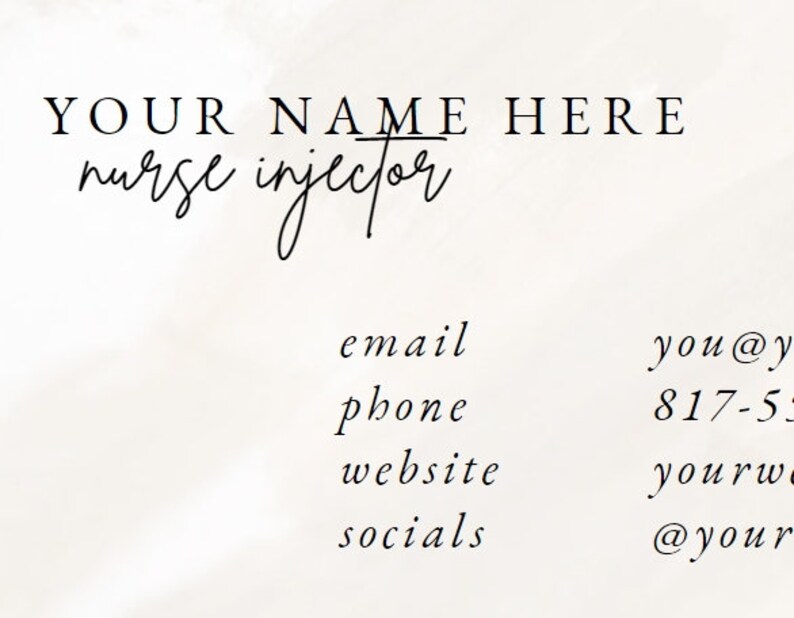 Nurse Injector Business Card - Etsy