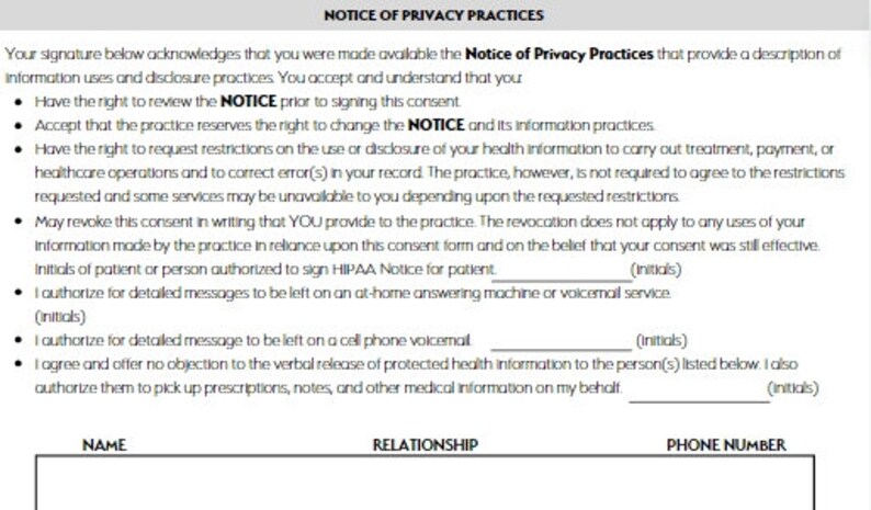 Editable Patient Intake Form - Etsy