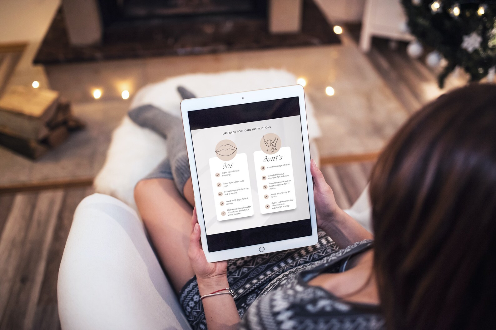 Lip Filler Post Care Instructions Template CANVA Template Download - Etsy