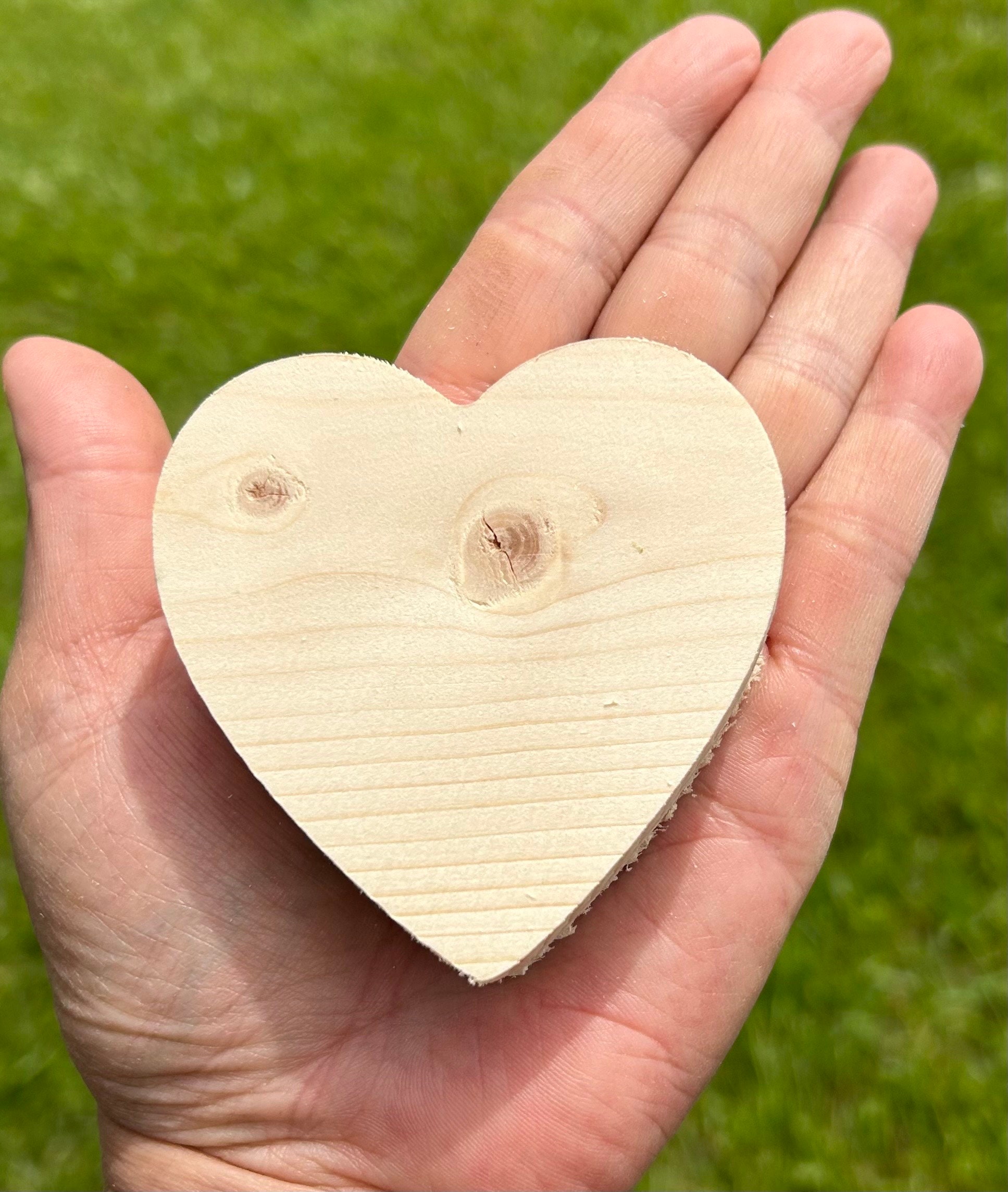 Rustic Unfinished Wooden Heart Block - Etsy