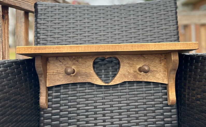 Rustic Wooden Heart / Infinity Shelf With Peg Hangers - Etsy