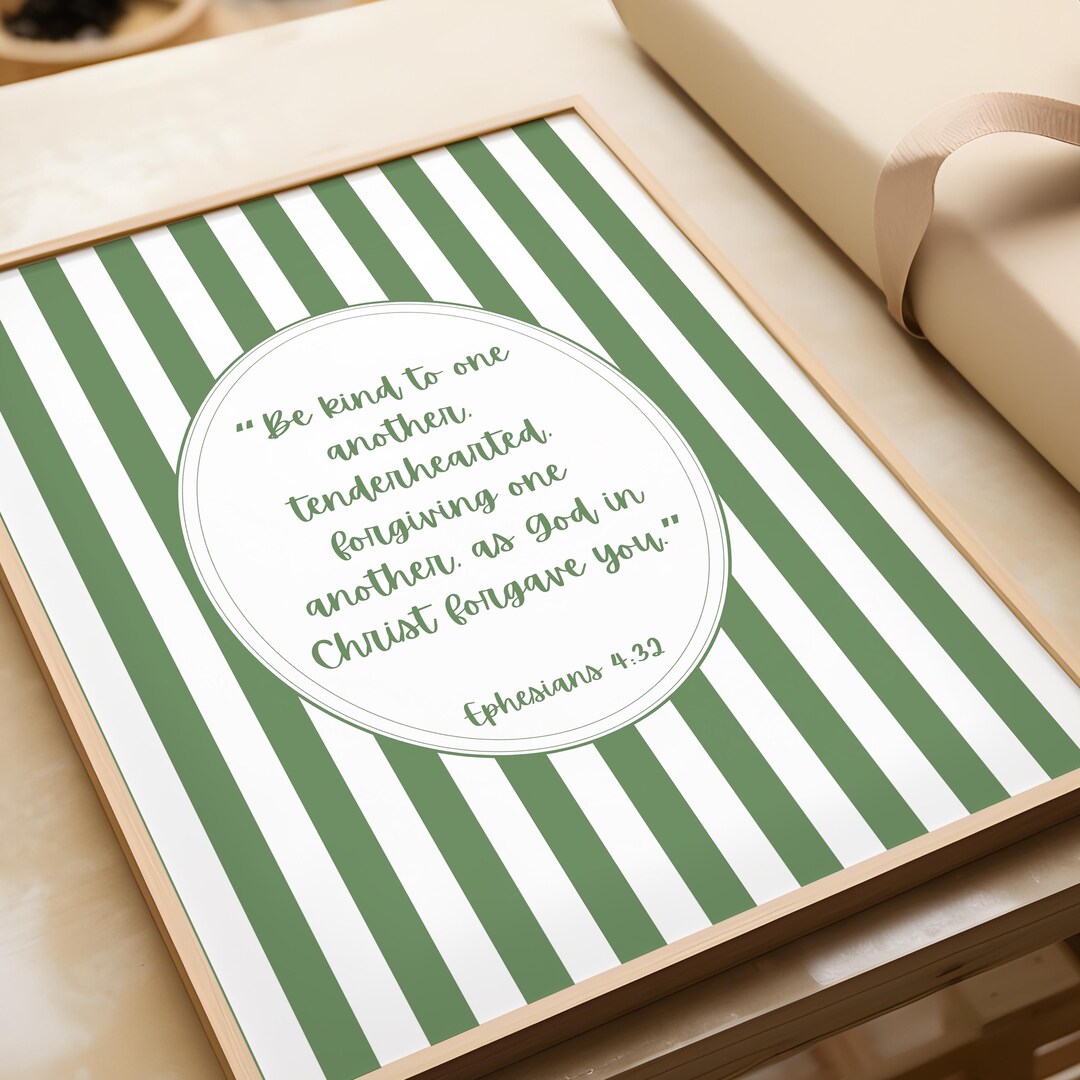 Sage Green Scripture Art, Ephesians 4:32, Christian Nursery Decor ...