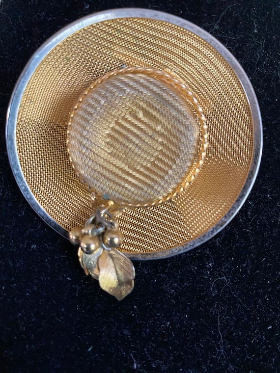 Vintage mesh pin brooch - Gem