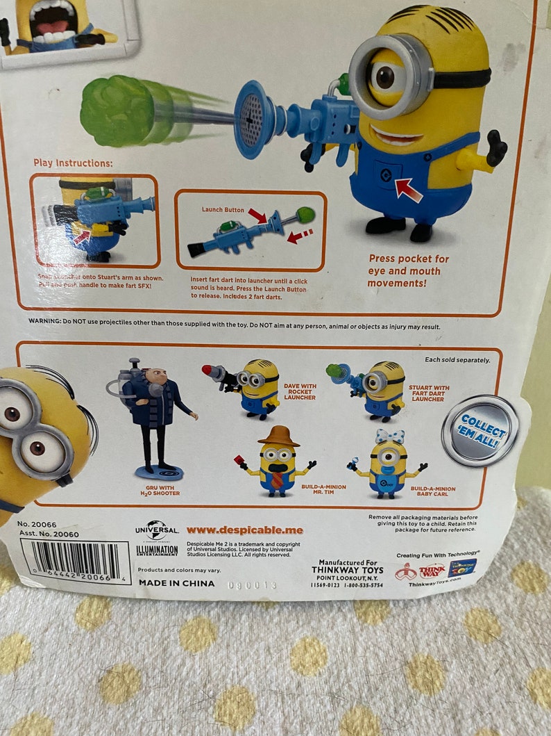 Despicable Me 2 Minion Stuart With Fart Dart Launcher - Etsy