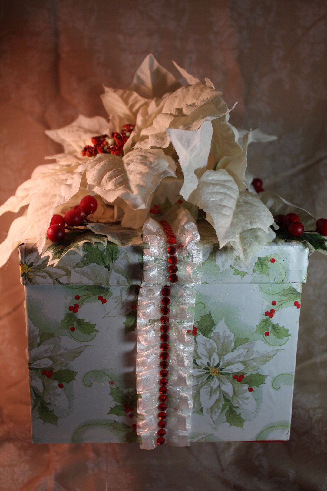 Decorative Gift Box Keepsake With Christmas Decorative White ...