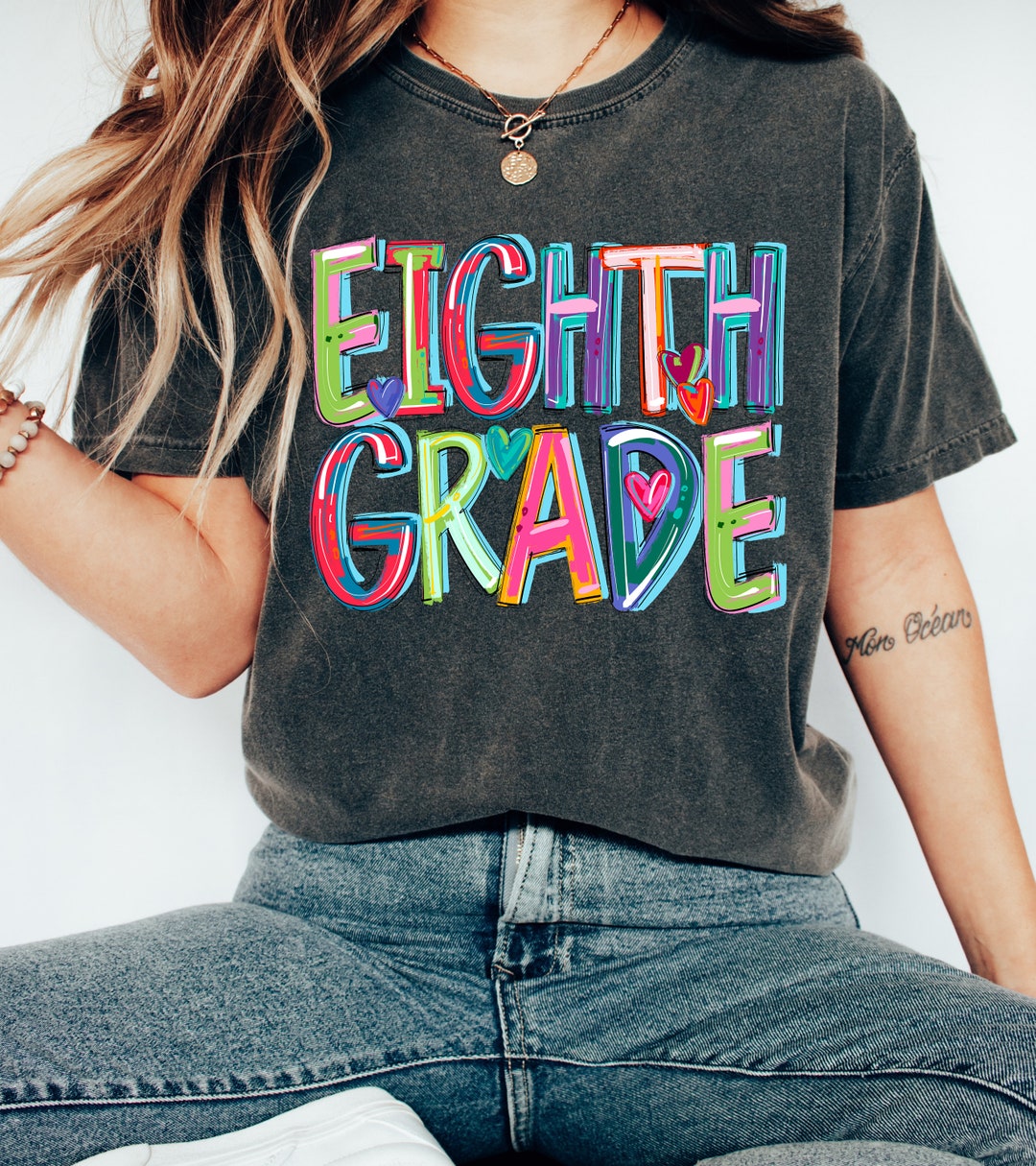 Eighth Grade Teacher Shirt, Comfort Color Teacher Shirt, 8th Grade ...