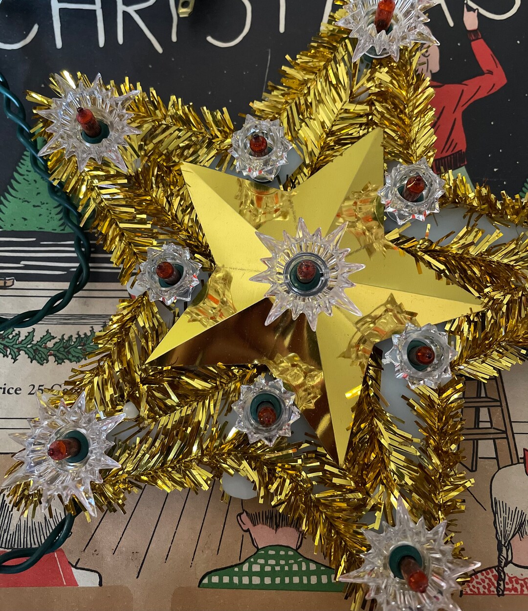 Gold Star Tree-topper With Lights From yule Rite - Etsy