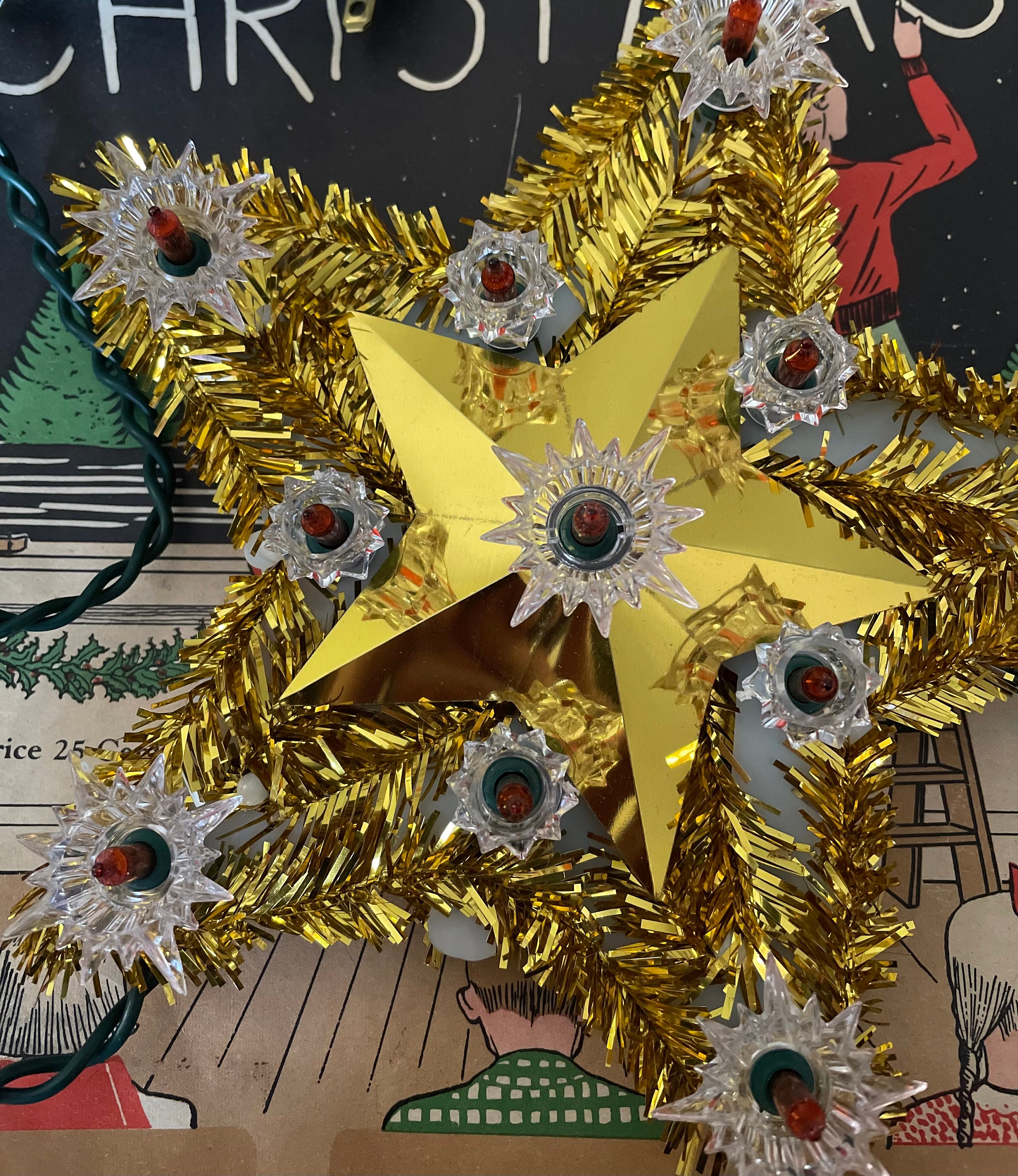 Gold Star Tree-topper With Lights From yule Rite - Etsy