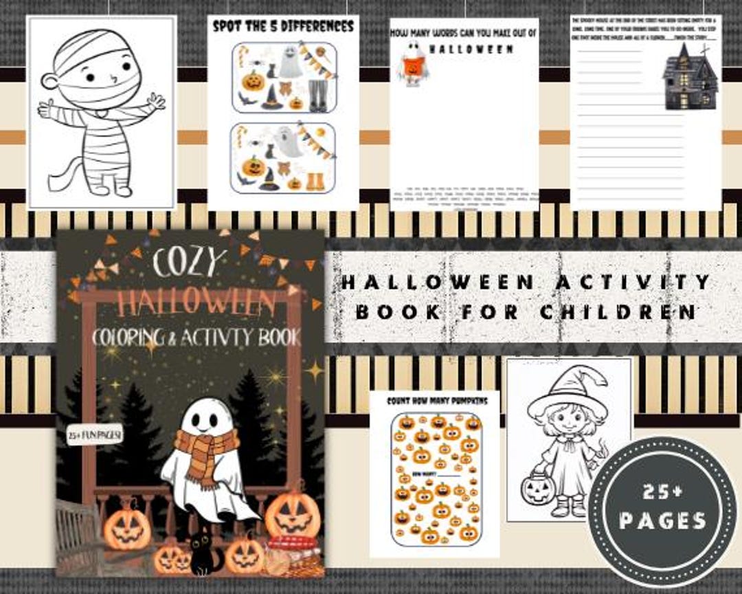 25+ Printable Kids Halloween Activity Pages for Kids, Halloween Party ...