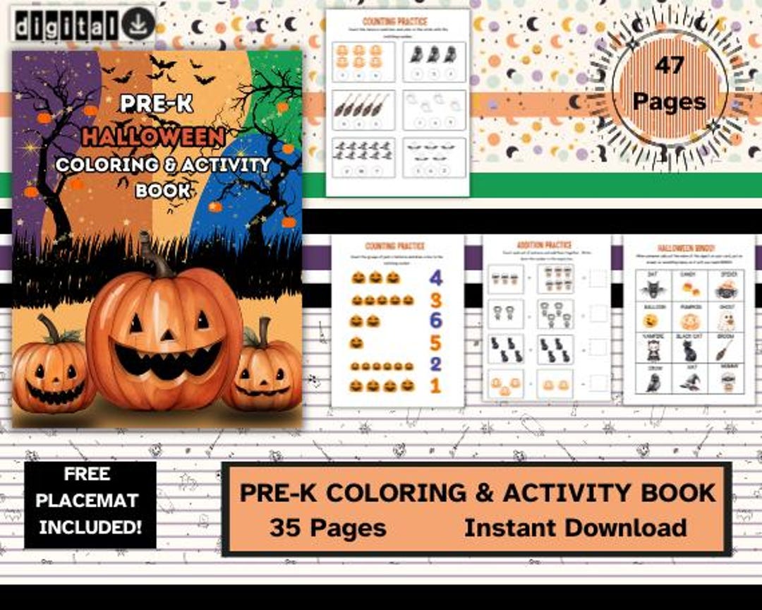 47 Printable Kids Halloween Activity Pages for Pre-k Kids, Halloween ...