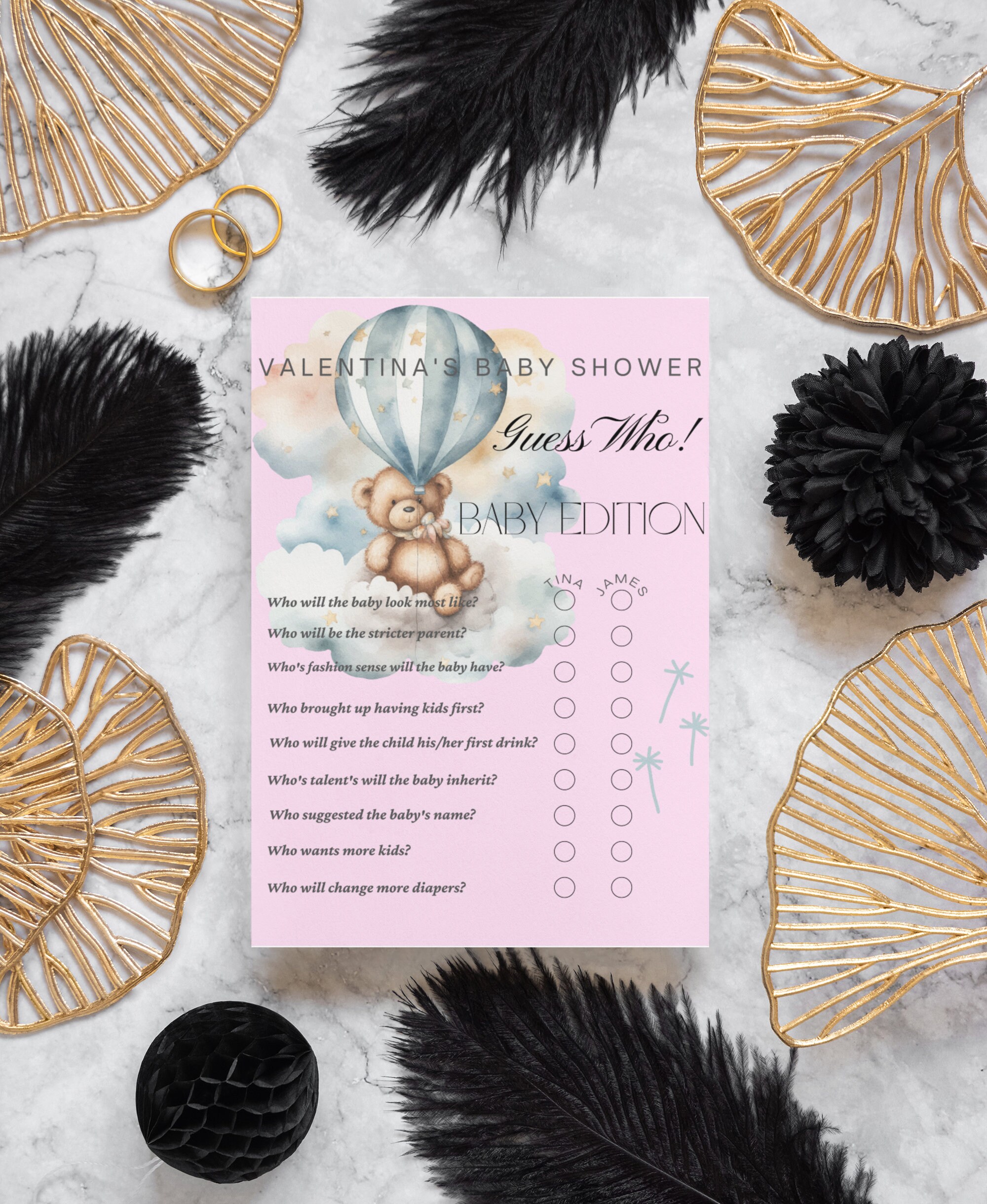 Teddybear Baby Shower Games, Bilingual Baby Shower Games, Teddy Bear ...