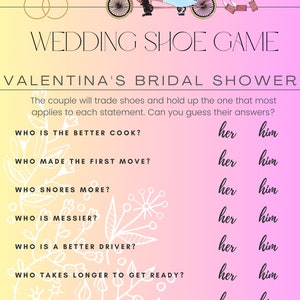 The Wedding Shoe Game | Fun Couple Game | Boho Bridal Shower Game ...