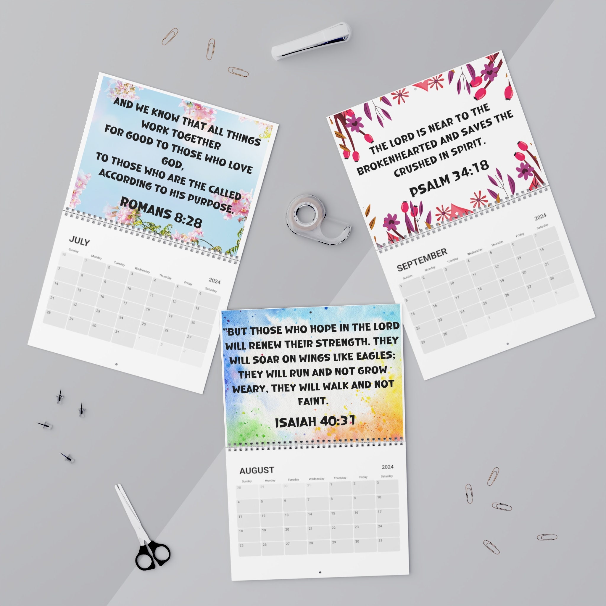 Christian Wall Calendar 2024, 2024 Wall Christian Calendar, Christian ...