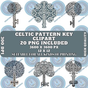 Celtic Key Clipart Medieval Elegance With Intricate Knotwork Digital ...