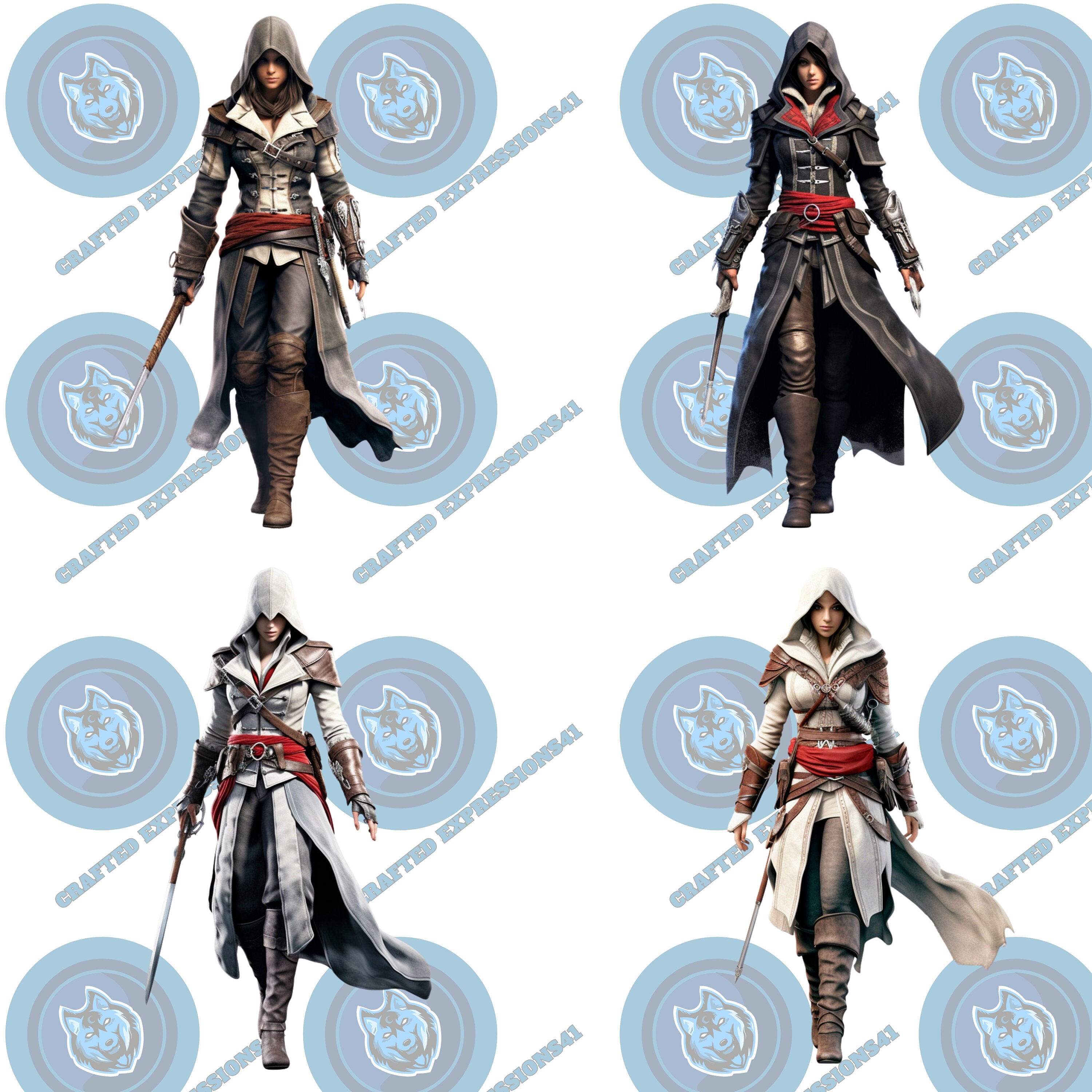 Medieval Rogue Clipart Bundle: Fantasy Female Rogue Graphic Design ...