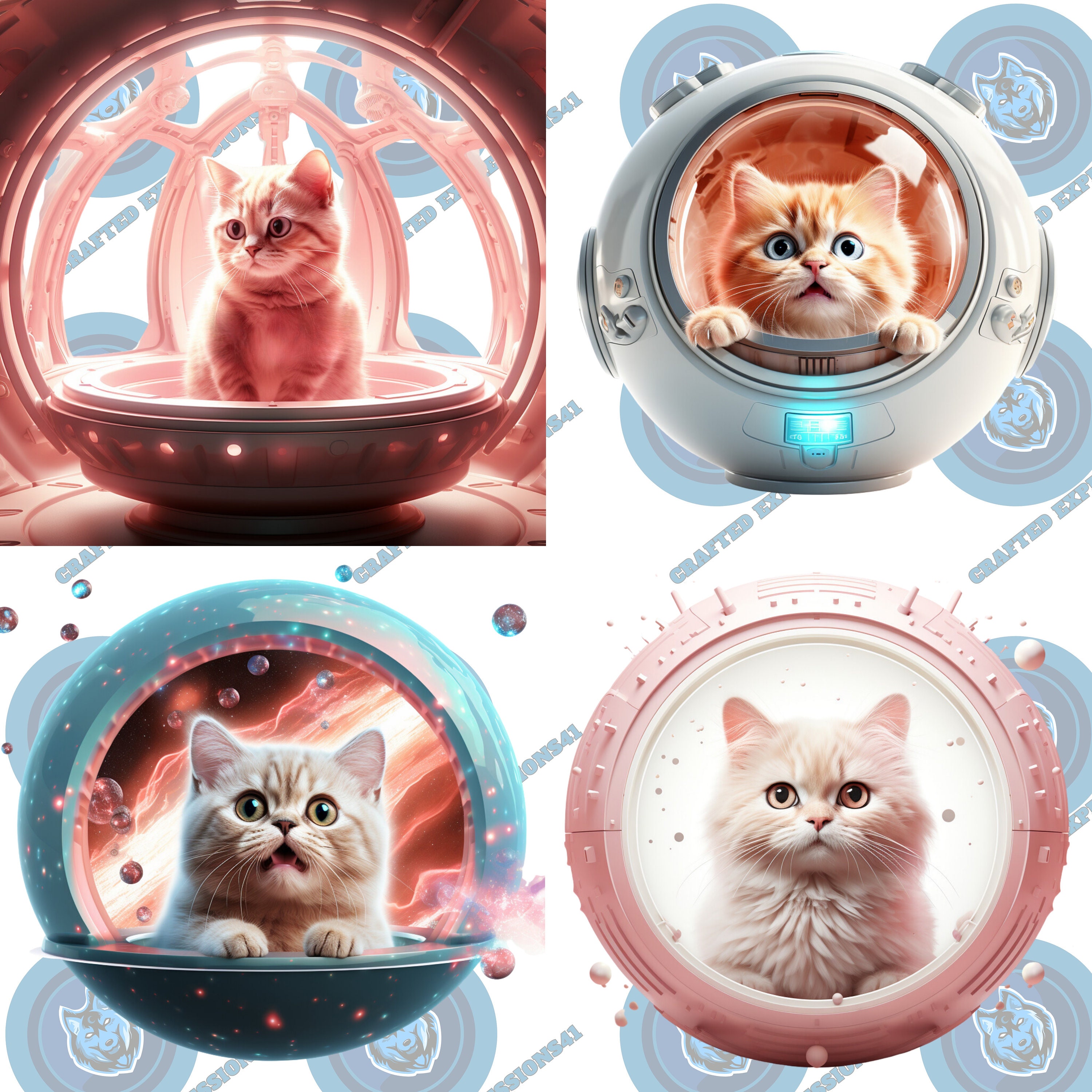 Alien Cats Clipart Set Cat Clipart, Cute Cats , Cute Cat Png , Cat Png ...