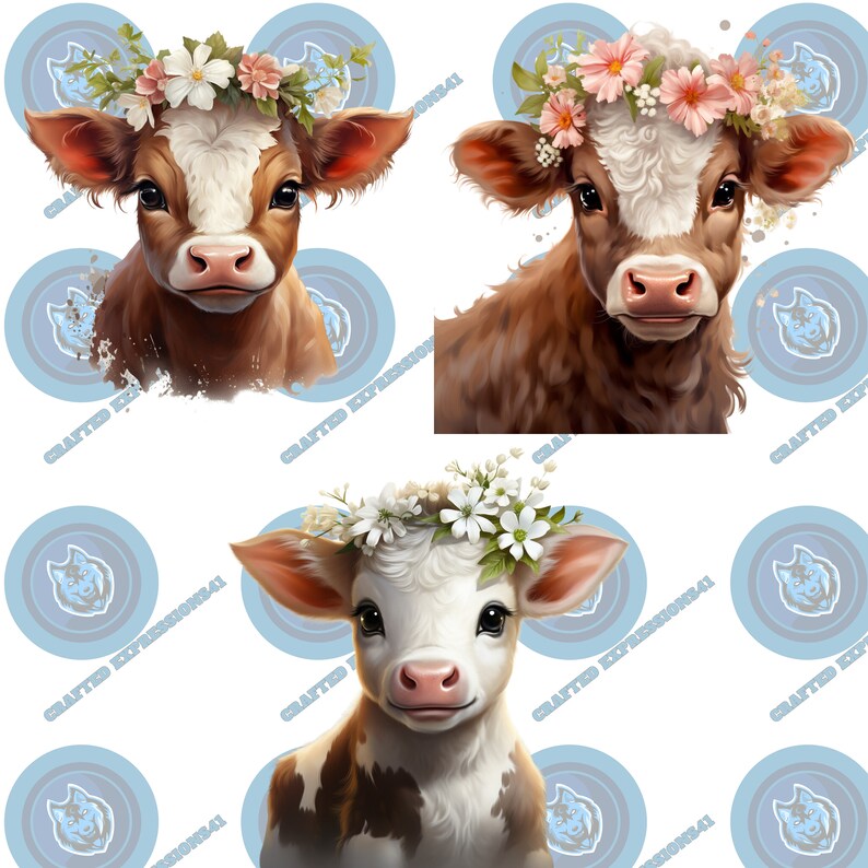 21 Cute Cow Clipart Bundle, Adorable Farm Animal, Farm Barn Animal PNG ...