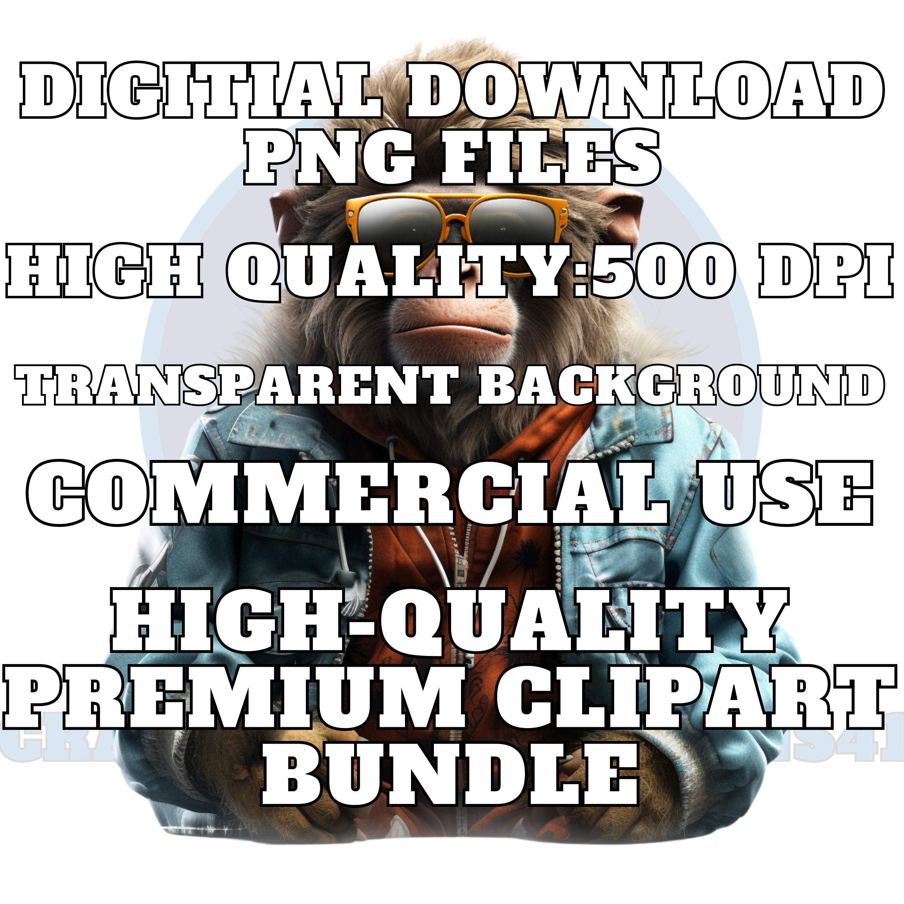 Dapper Monkey Clipart Adorable Primate in Stylish Human Attire - Etsy