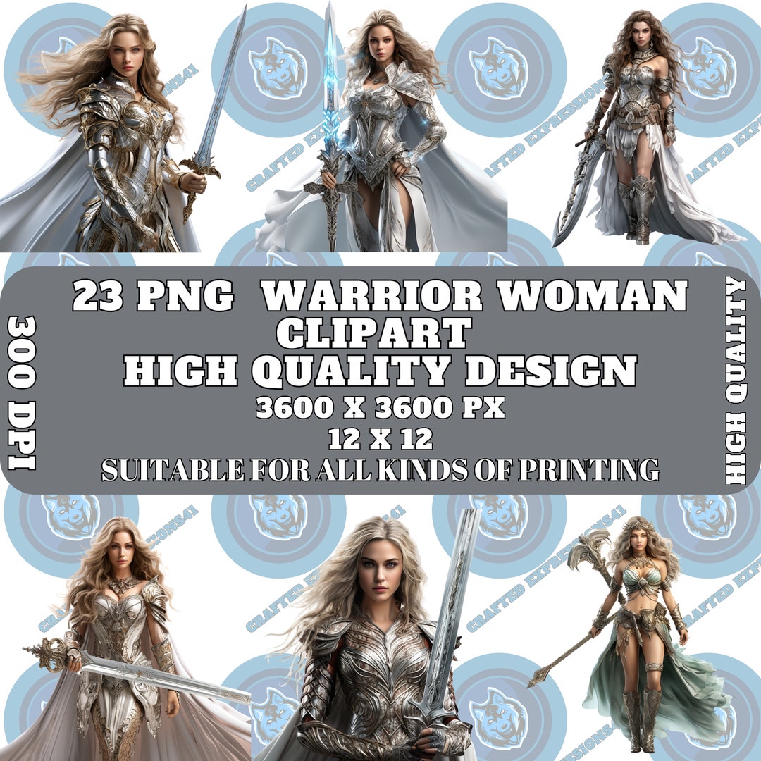 Warrior Woman Clipart Empower Your Designs With Fearless Female ...