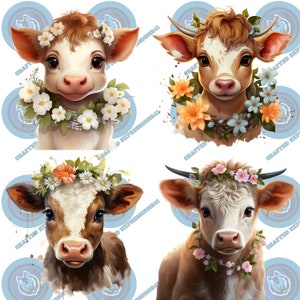 21 Cute Cow Clipart Bundle, Adorable Farm Animal, Farm Barn Animal PNG ...