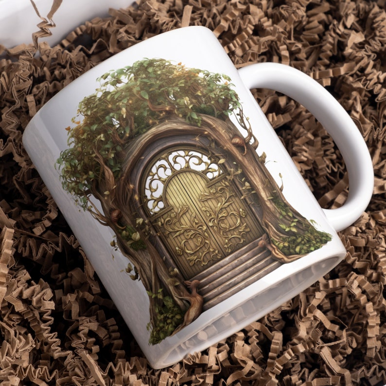 Enchanting Forest Gate Clipart Gold Tones, Wood Textures, Elf Motifs ...