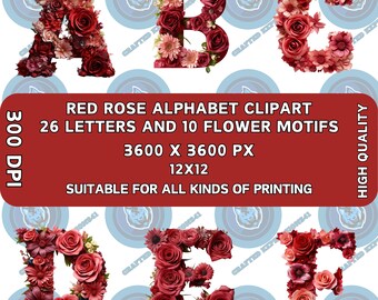 Red Rose Png Rose Clipart Rose Letters Alphabet Png Doodle Letters ...