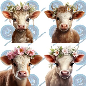 21 Cute Cow Clipart Bundle, Adorable Farm Animal, Farm Barn Animal PNG ...