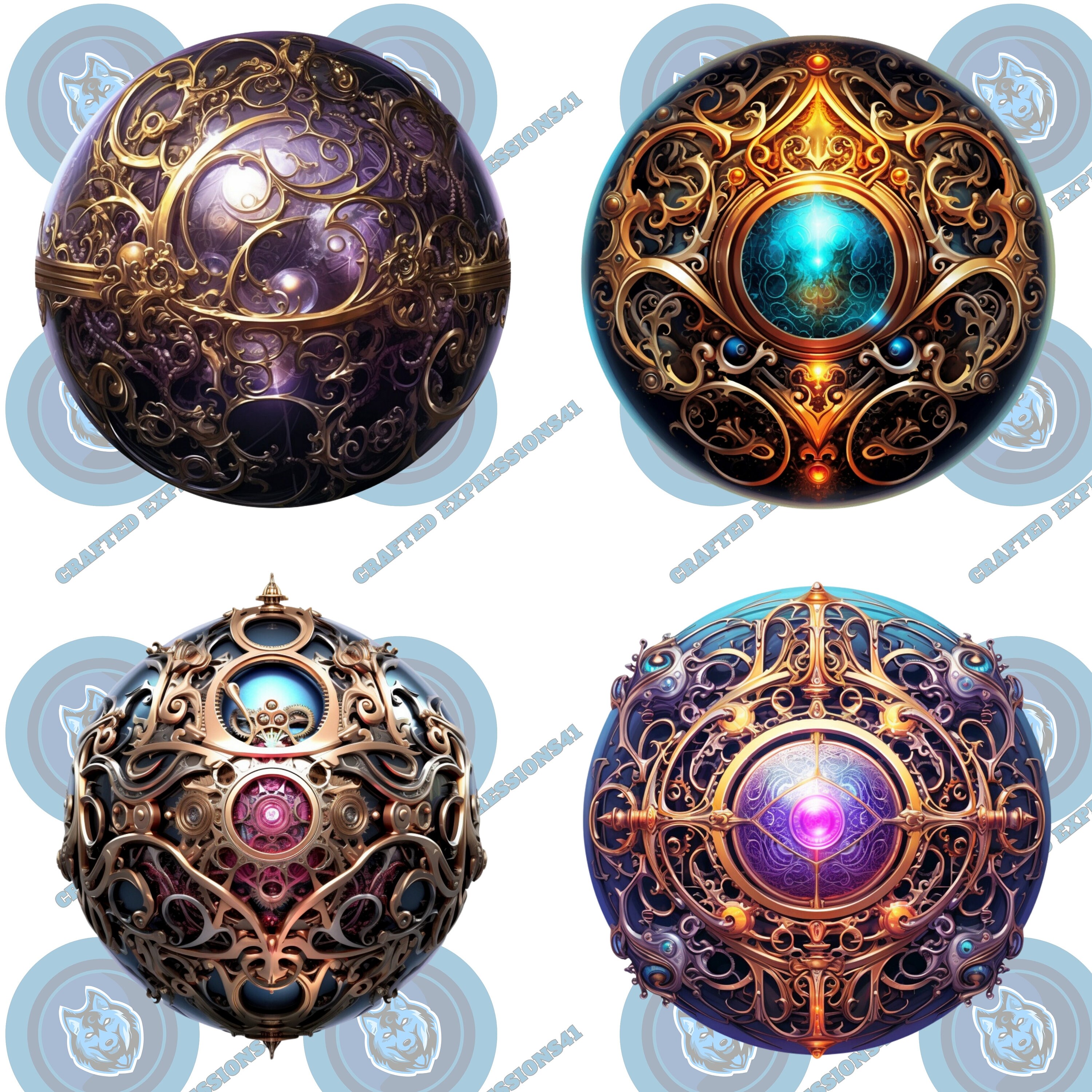 Magic Orb Clipart Mystical Sphere Illustration Fantasy Crystal Ball Art ...