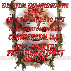 21 Cute Cow Clipart Bundle, Adorable Farm Animal, Farm Barn Animal PNG ...