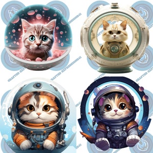 Alien Cats Clipart Set Cat Clipart, Cute Cats , Cute Cat Png , Cat Png ...
