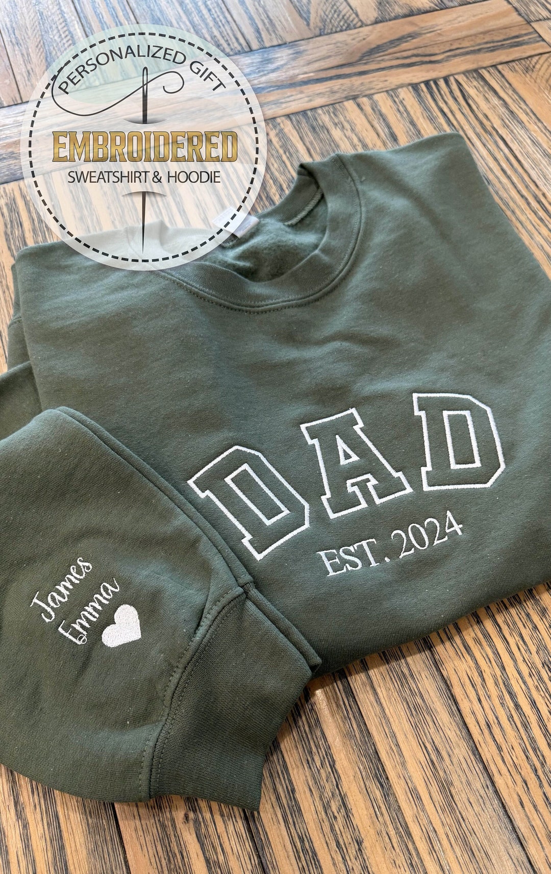 Dad Sweatshirt, Personalized Embroidery Shirt, Father Hoodie, Children ...