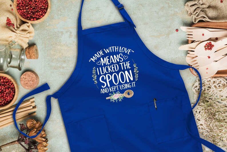 Made With Love Apron, Funny Kitchen Apron, Sarcastic Quotes, Funny Chef ...