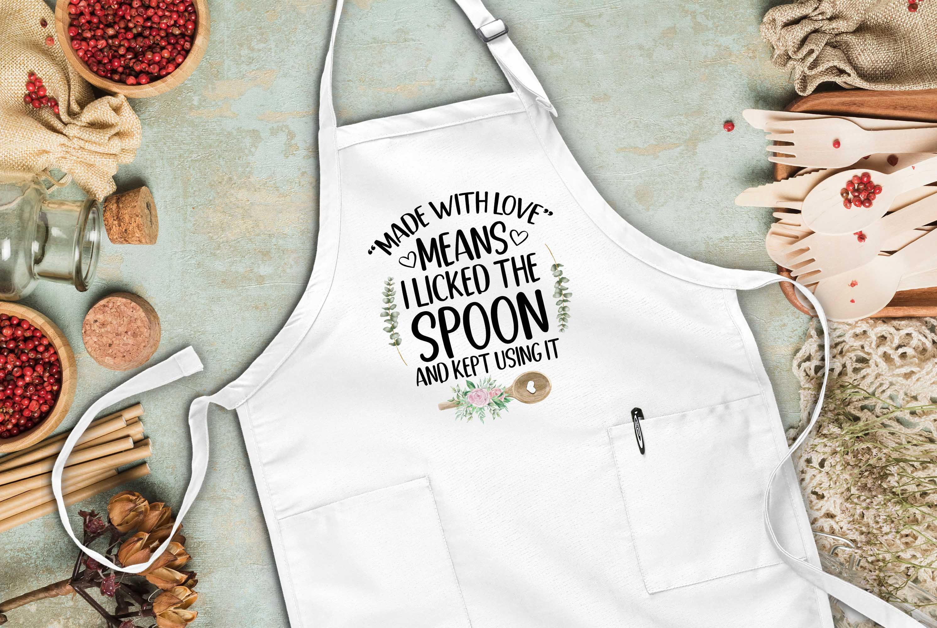 Made With Love Apron, Funny Kitchen Apron, Sarcastic Quotes, Funny Chef ...